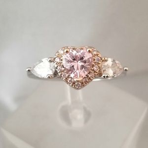 Jewelry | Sterling Pink Heart Ring With 18k Rose Gold | Poshmark